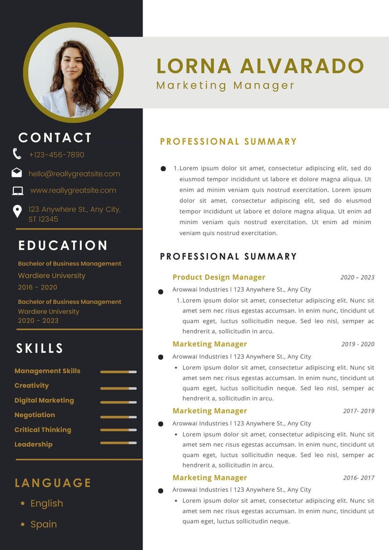 Editable Modern CV TEMPLATE for Microsoft Word Professional Resume ...