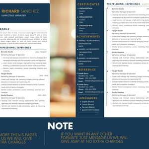 Professional Resume Template | Modern CV, Cover Letter (PPTX, .docx) - Etsy