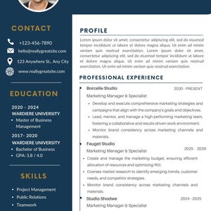Professional Resume Template | Modern CV, Cover Letter (PPTX, .docx) - Etsy