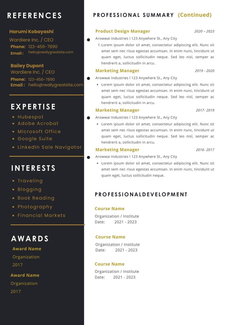 Editable Modern CV TEMPLATE for Microsoft Word Professional Resume ...