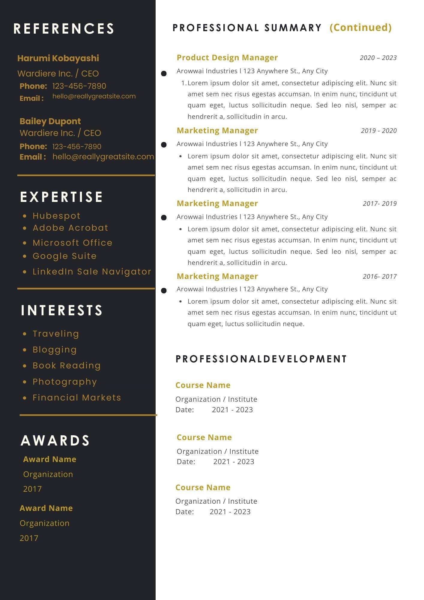 Editable Modern CV TEMPLATE for Microsoft Word Professional Resume ...