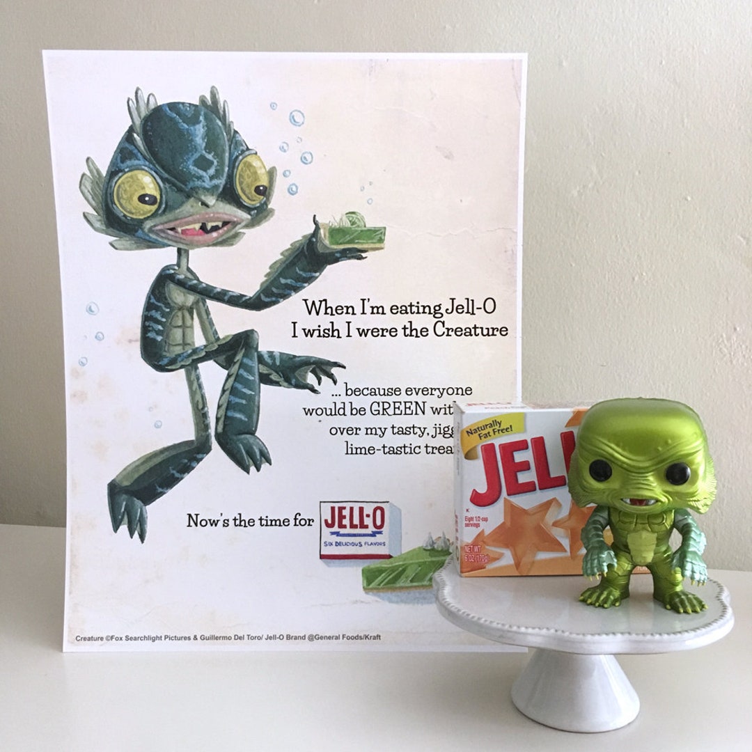 Lime Jello- 11 X 14 Inch Shape of Water Creature Vintage Jell-o ...