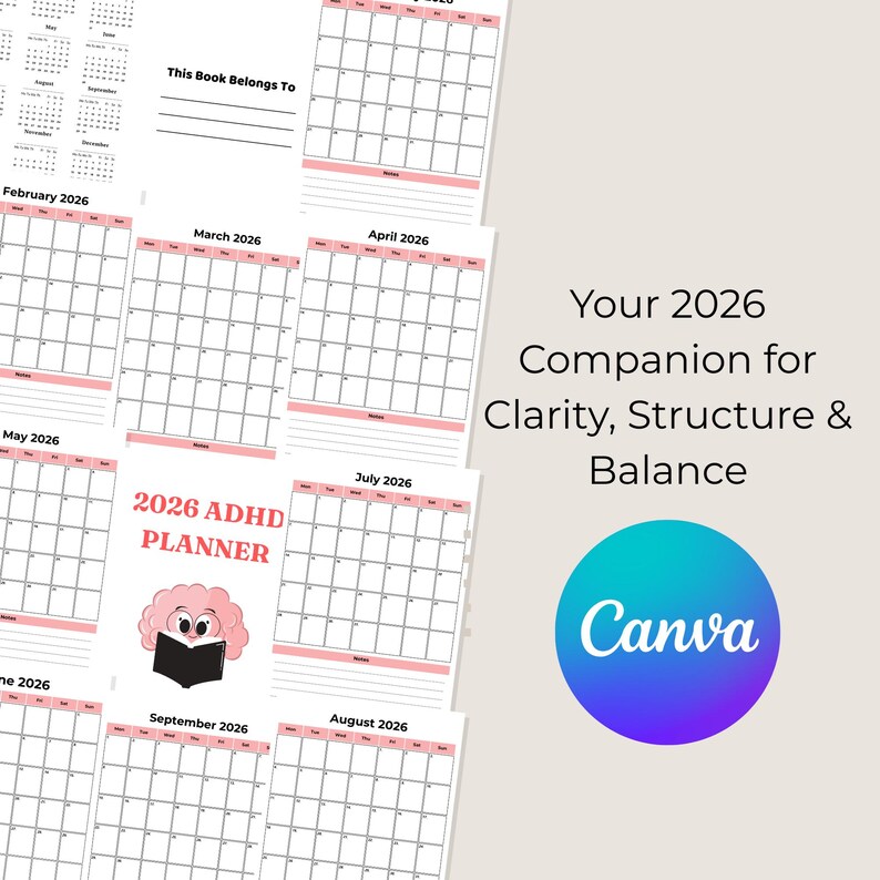 2026 ADHD Planner Printable | Time-blocking Daily Focus Organizer ...