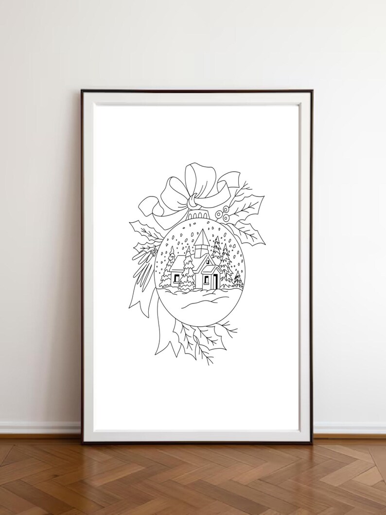 Hand Drawn Christmas Print, Christmas Gifts Christmas Decor, Home Decor ...
