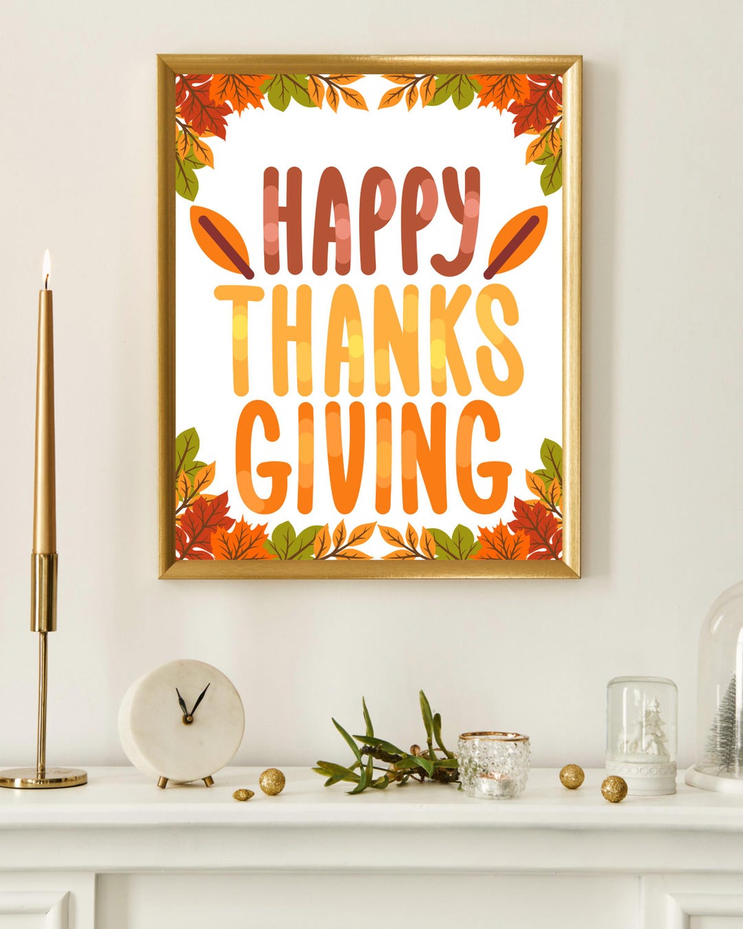 Happy Thanksgiving Digital Wall Art – Instant Download, 3 Sizes - Etsy