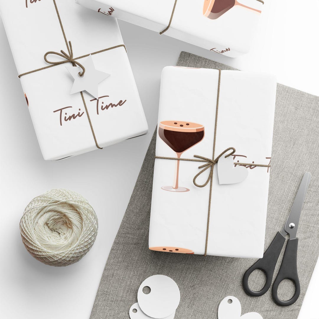 Espresso Martini Wrapping Paper: 40th Birthday Cocktail Party Gift Wrap ...
