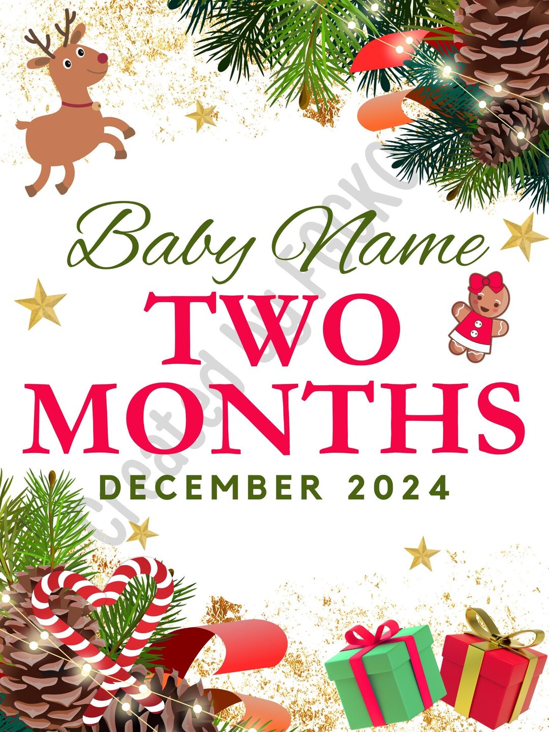 Editable Baby Milestone Sign - Two Month Template - Customizable ...