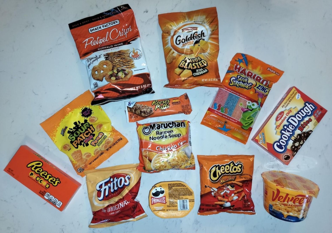 Orange Snack Box, Care Package, College, Birthday, Coworker, Miss You ...