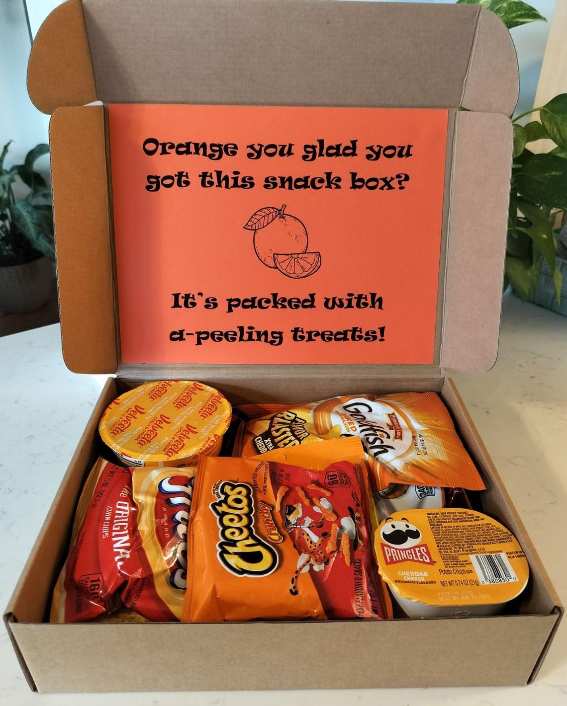 Orange Snack Box, Care Package, College, Birthday, Coworker, Miss You ...