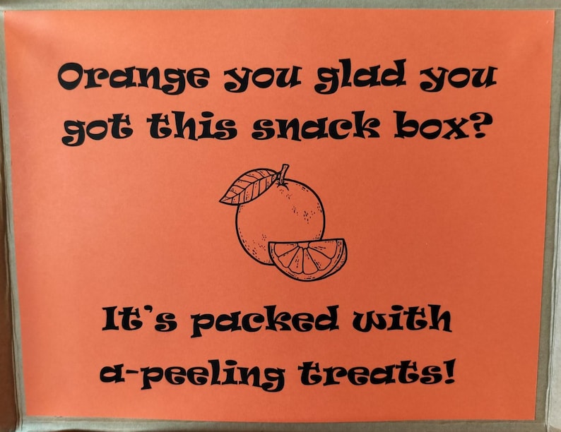 Orange Snack Box, Care Package, College, Birthday, Coworker, Miss You ...