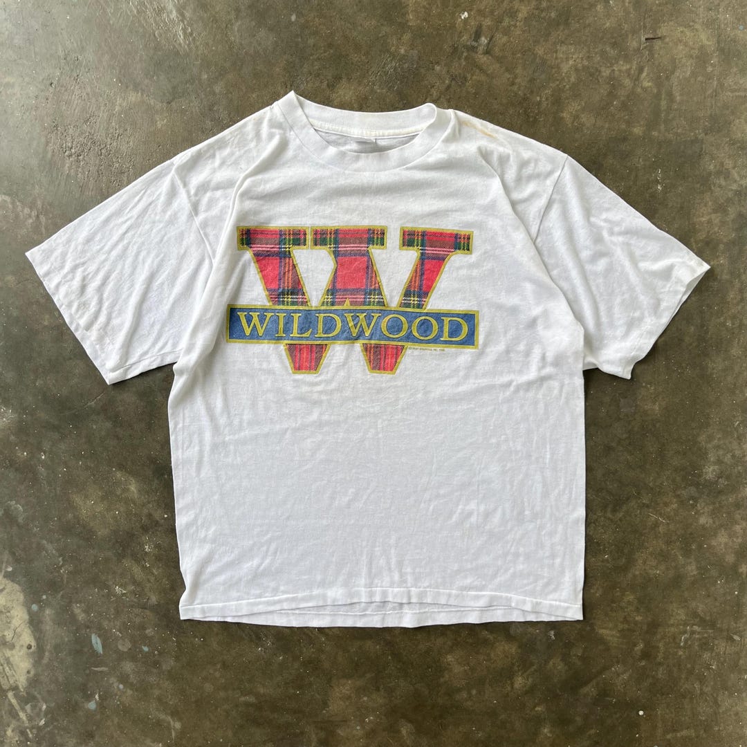 Vintage Wildwood NJ 90s T-shirt, Plaid W Logo New Jersey Shore Cute ...