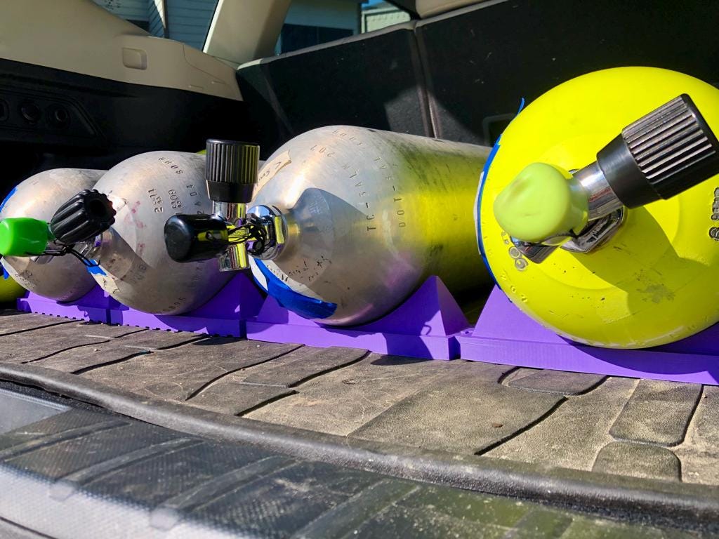 Scuba Tank Holder (blue) - Etsy