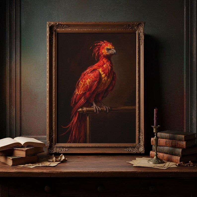 Retrato Al Oleo Digital De Fawkes, Ave Fenix, Ave Magica De Dumbledore ...