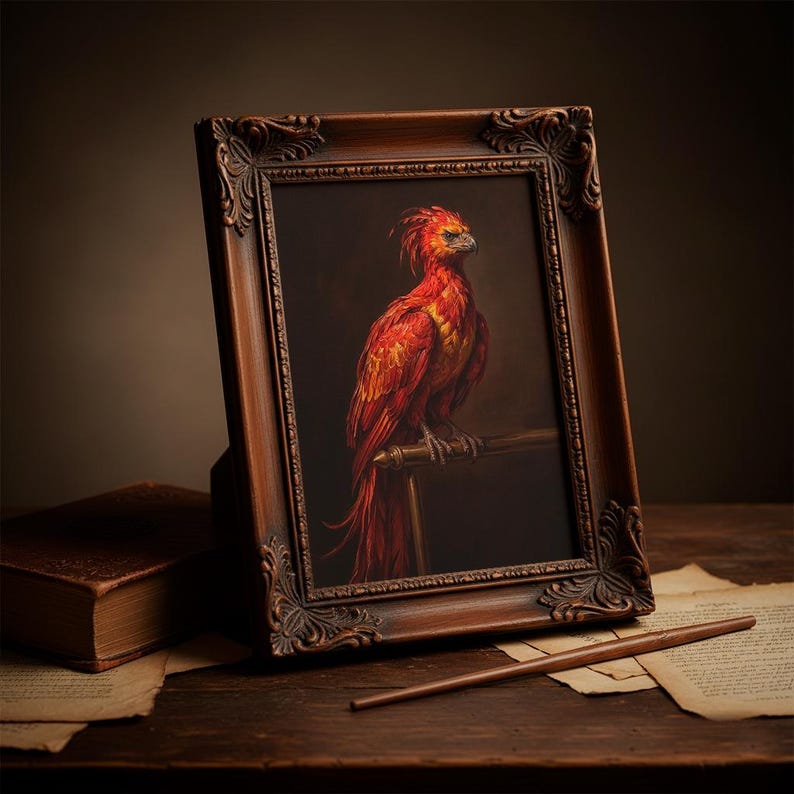 Retrato Al Oleo Digital De Fawkes, Ave Fenix, Ave Magica De Dumbledore ...
