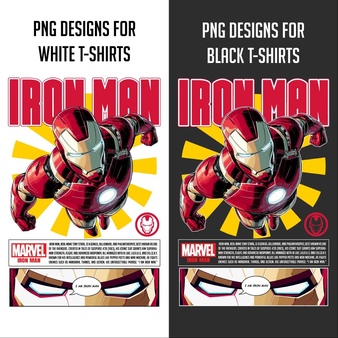 11 Marvel PNG Design Bundle - Spider-man, Iron-man, Deadpool, Hulk, Wolverine, Thor. T-shirt ...