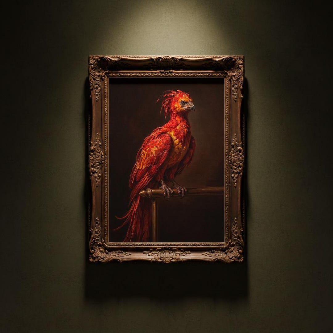Retrato Al Oleo Digital De Fawkes, Ave Fenix, Ave Magica De Dumbledore ...