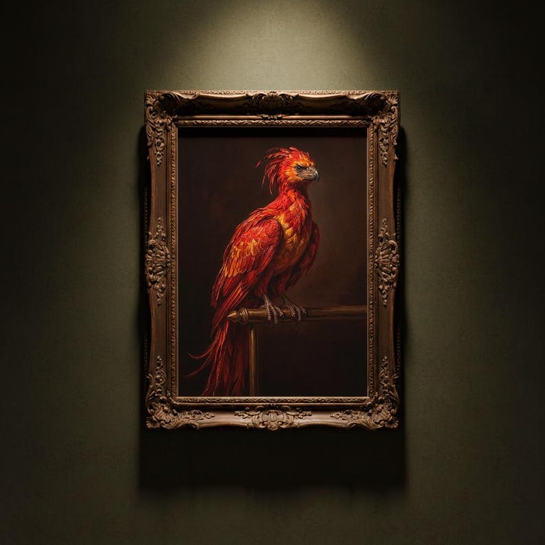 Retrato Al Oleo Digital De Fawkes, Ave Fenix, Ave Magica De Dumbledore ...