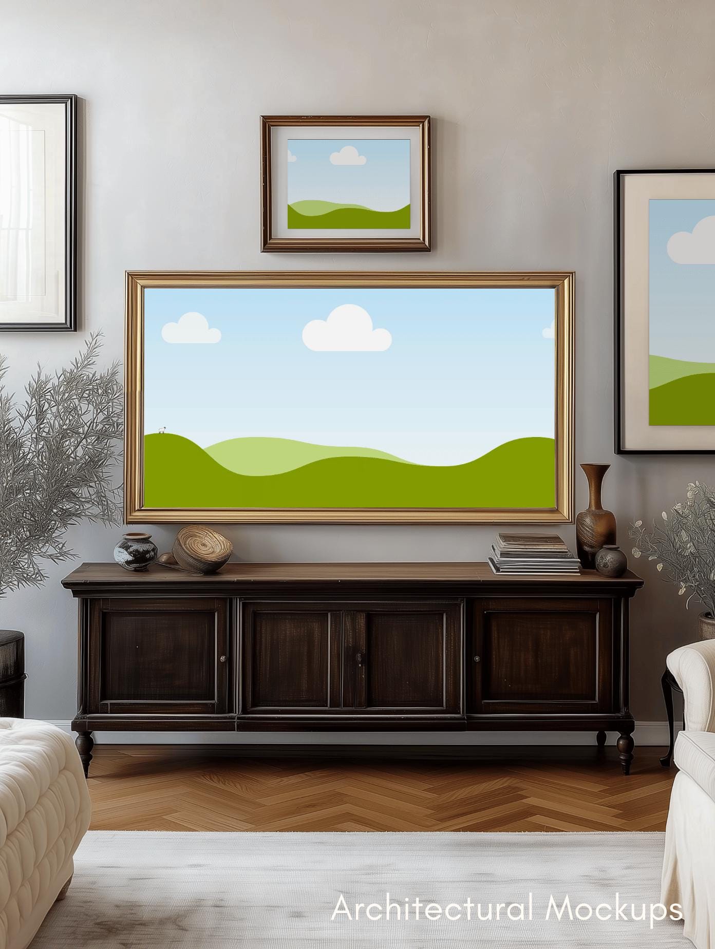 Samsung Frame TV Canva Frame Mockup Horizontal Frame Template Modern ...