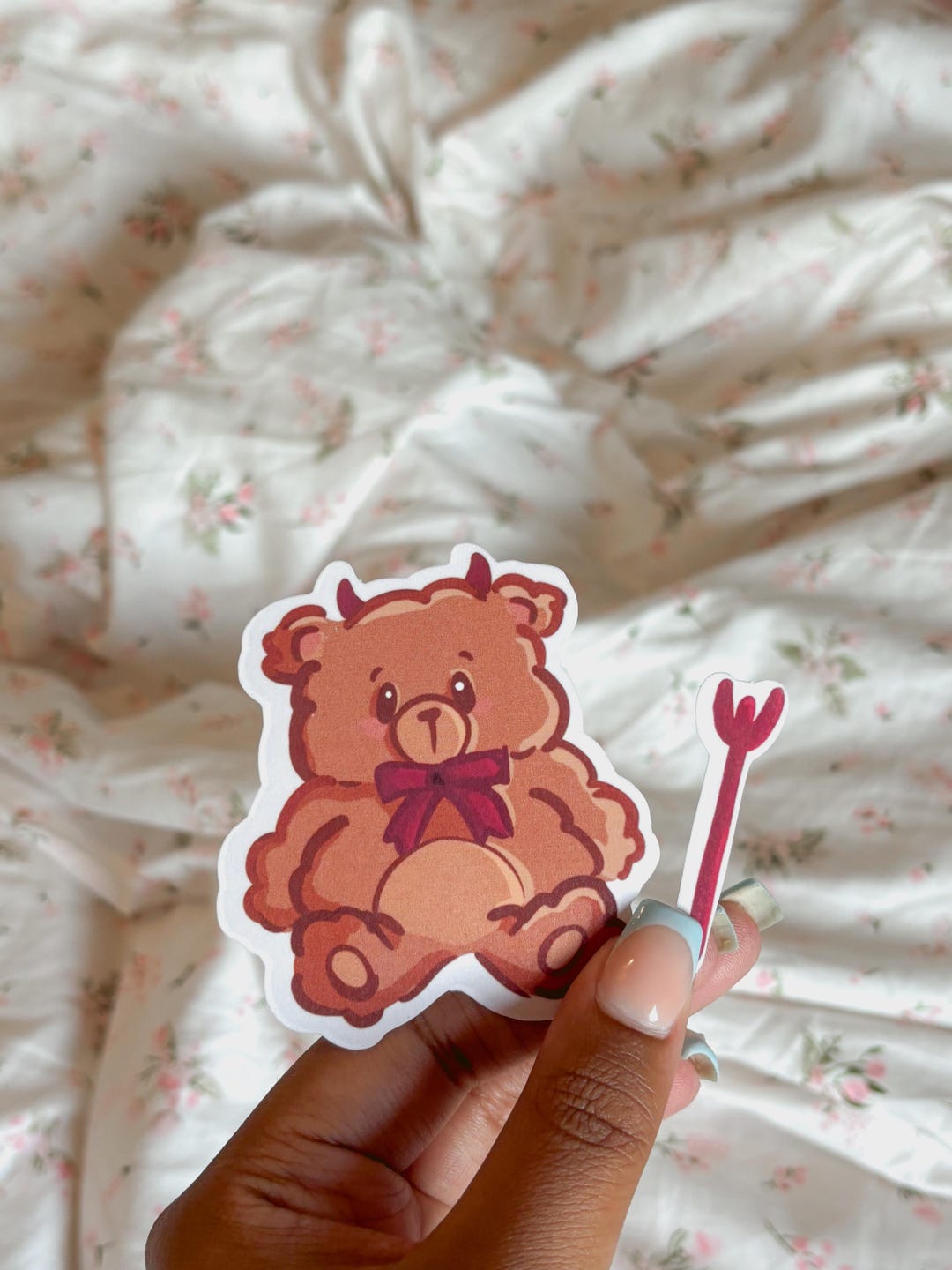 Devilish Teddy Bear Sticker - Etsy