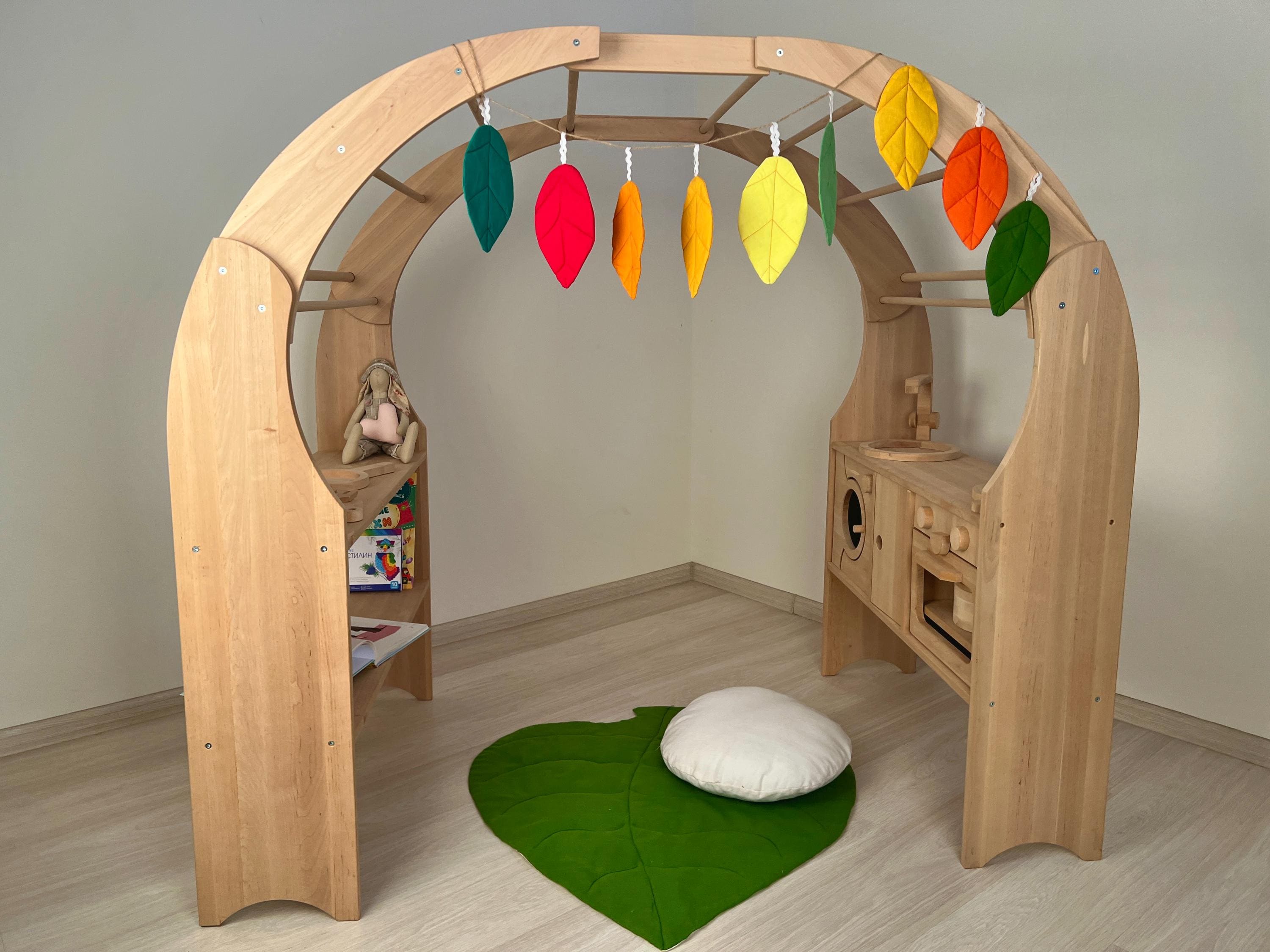 Waldorf Playstand. Wooden Playhouse. Toys Rack for Children. Shelves ...