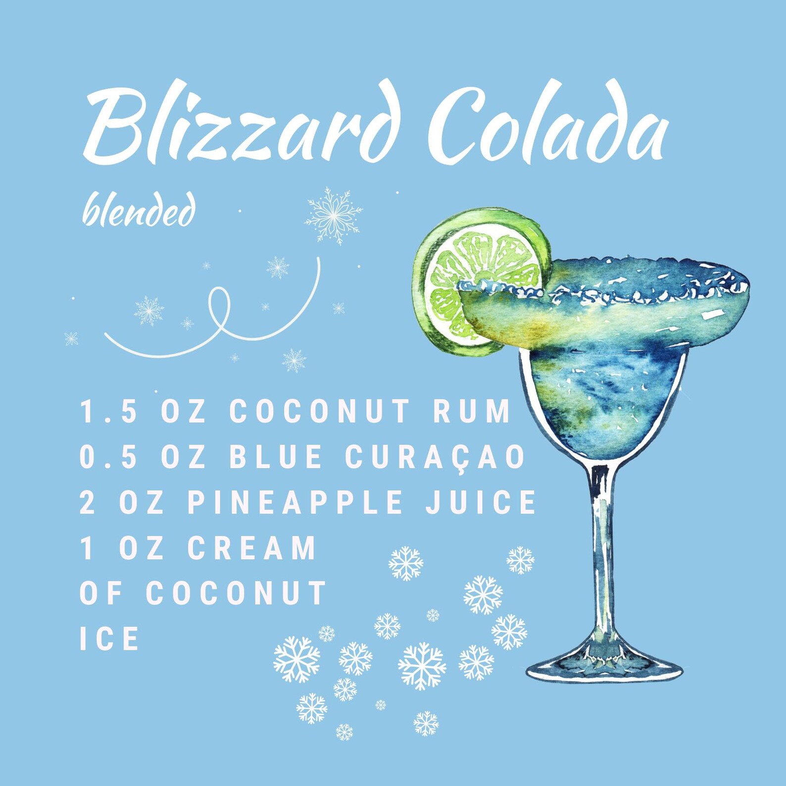 Winter Cocktail Cards | 28 Snowy Wonderland Party Recipes | Digital ...