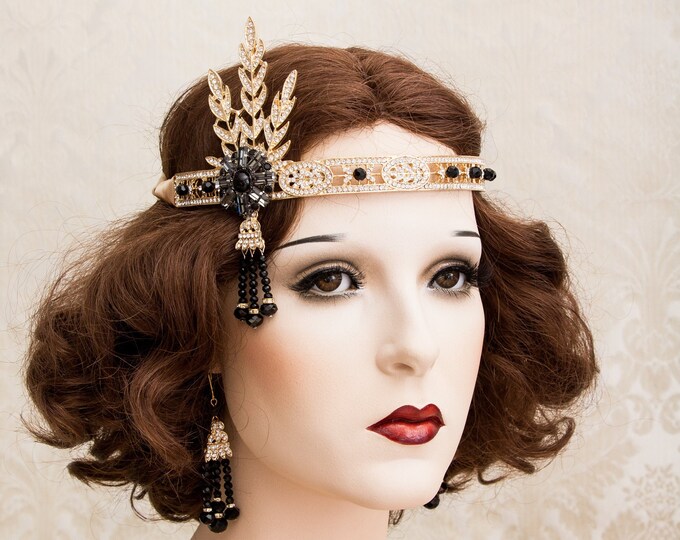 1920s Style FULLY Beaded RED Fringe FLAPPER Head Cap Skull Headpiece ...