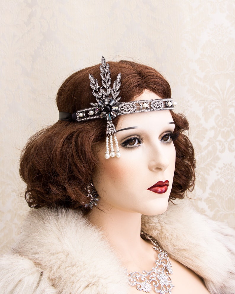 Great Gatsby Jewelry Set Art Derco Bracelet Black Crystal - Etsy