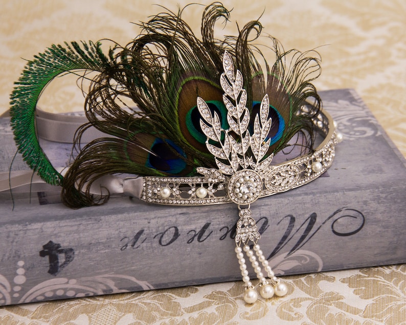 Retro 1920s Headpiece Wedding Bridal Headband Great Gatsby Art - Etsy