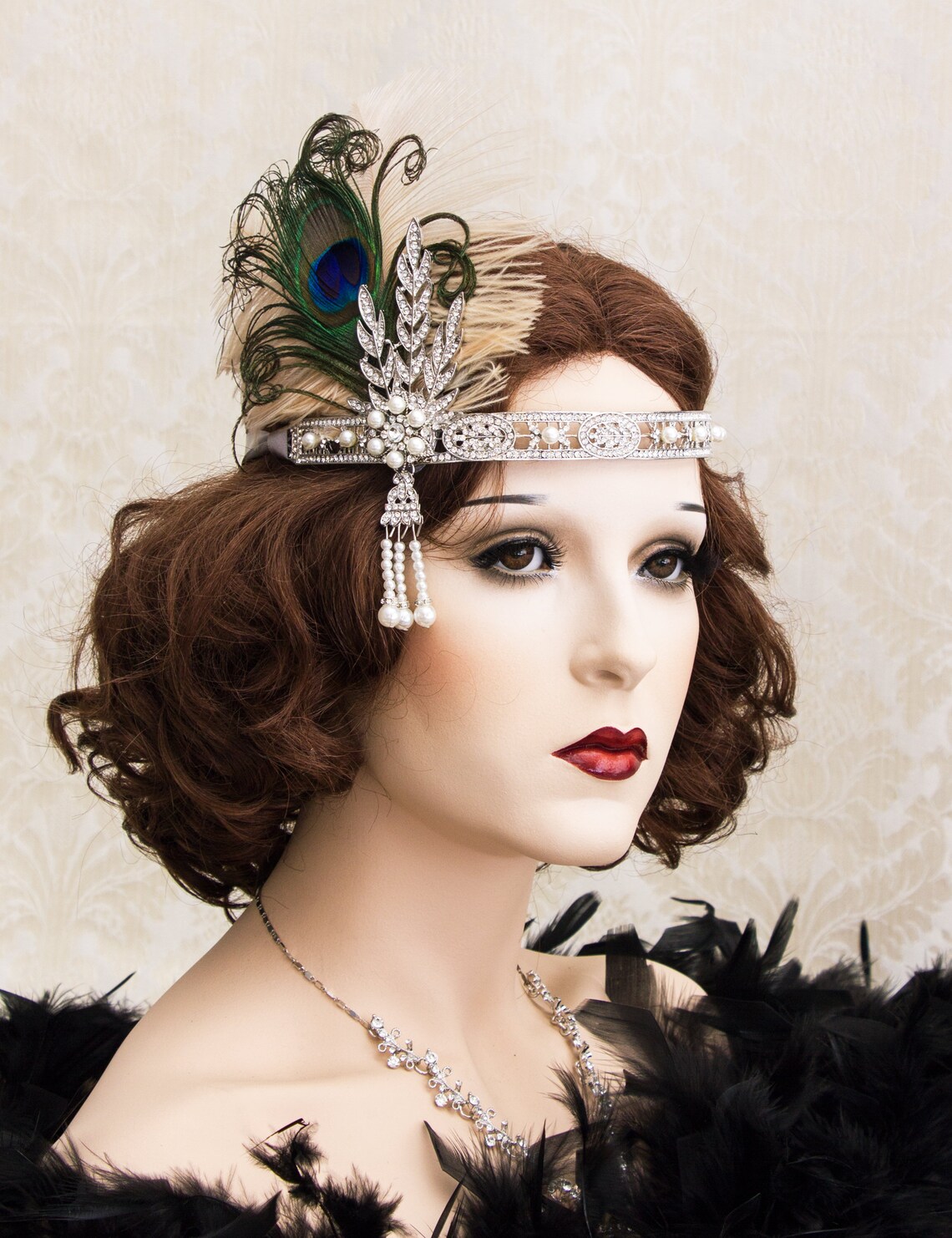 Retro 1920s Headpiece Wedding Bridal Headband Great Gatsby Art - Etsy