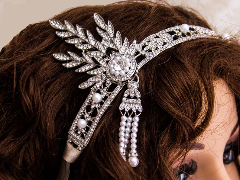 Retro 1920s Headpiece Wedding Bridal Headband Great Gatsby Art - Etsy