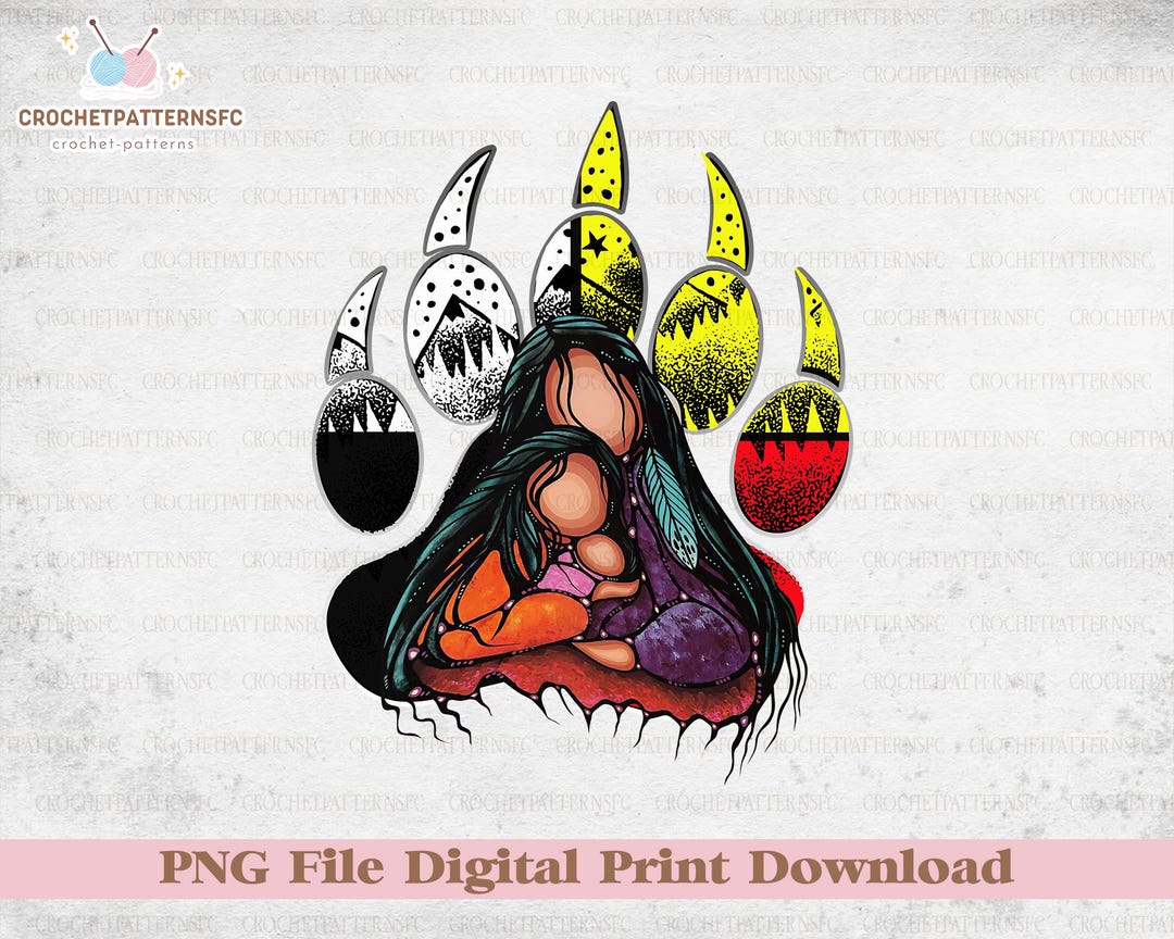 Native American Bear Paw Sublimation Png, Native American, Native ...