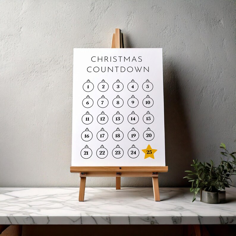 Christmas Countdown Printable Poster December Holiday Tracker for Kids ...