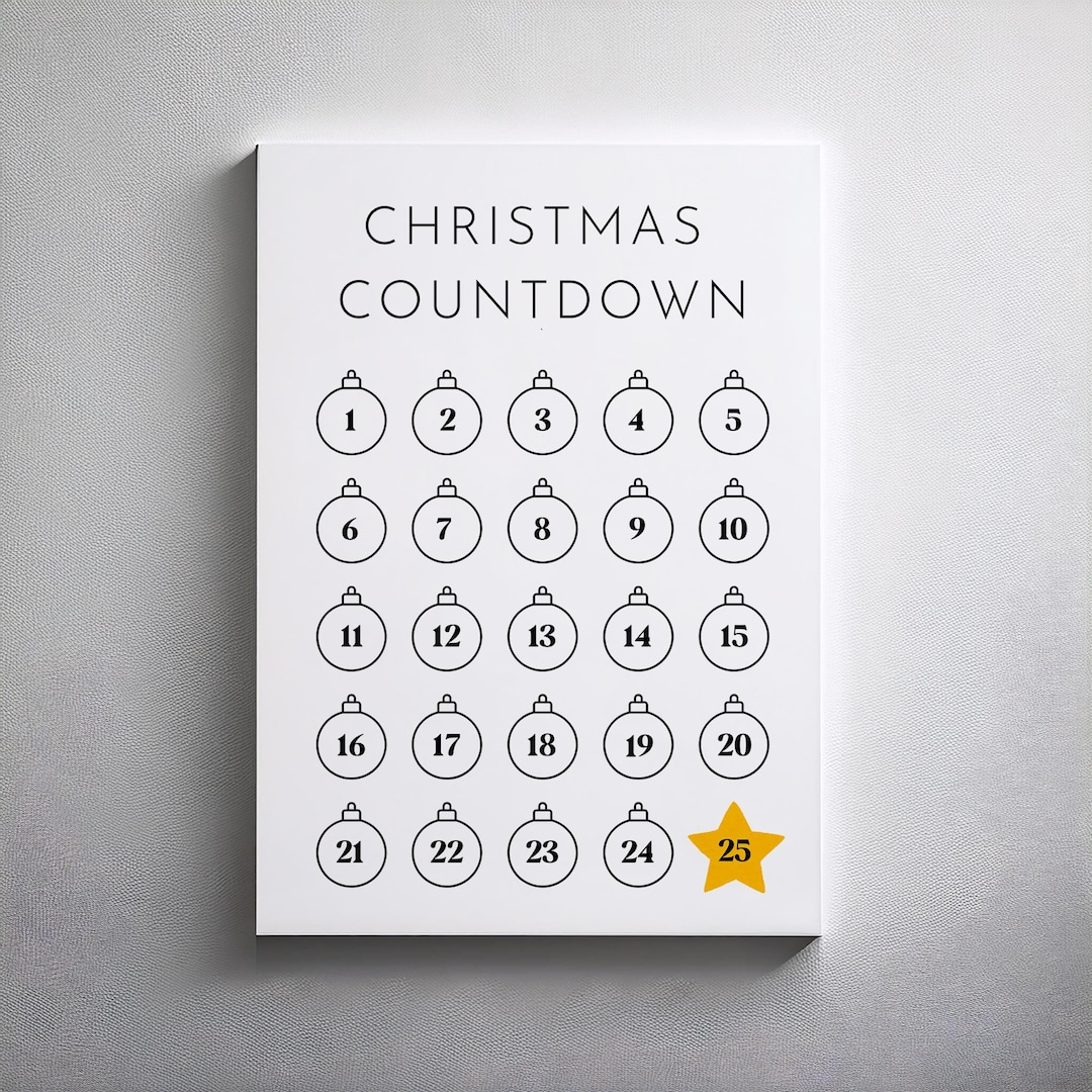 Christmas Countdown Printable Poster December Holiday Tracker for Kids ...