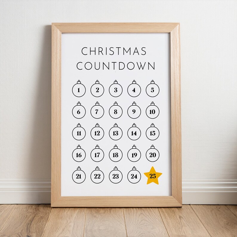Christmas Countdown Printable Poster December Holiday Tracker for Kids ...