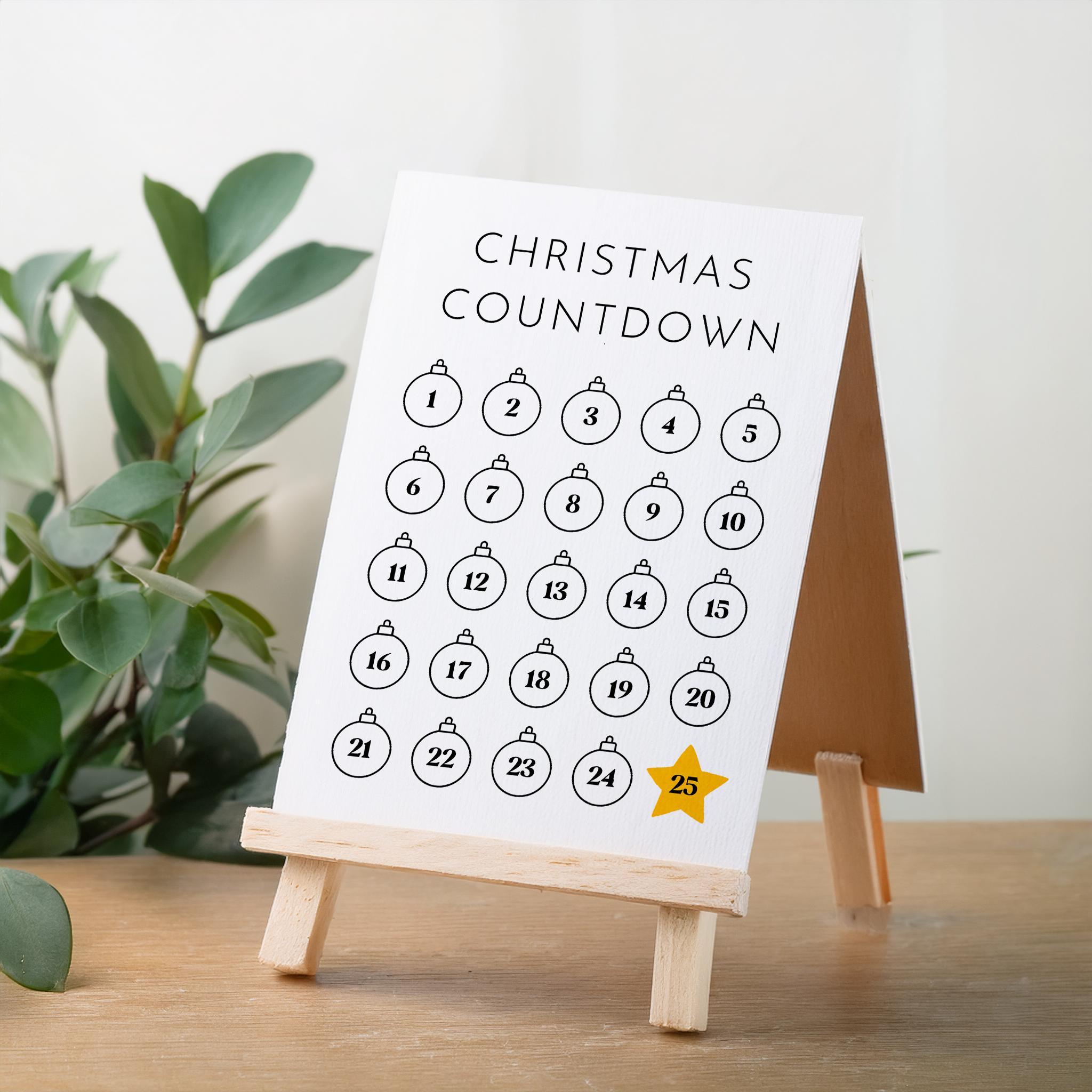 Christmas Countdown Printable Poster December Holiday Tracker for Kids ...
