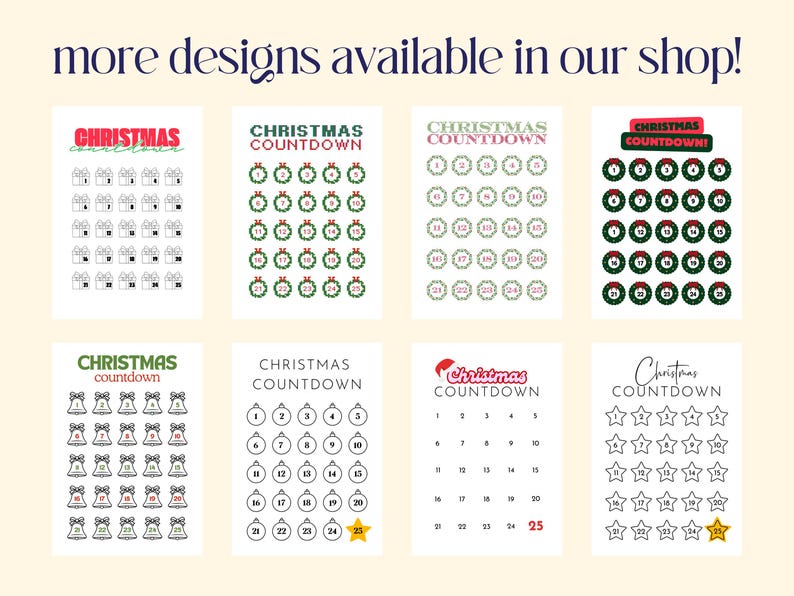 Christmas Countdown Printable Poster December Holiday Tracker for Kids ...