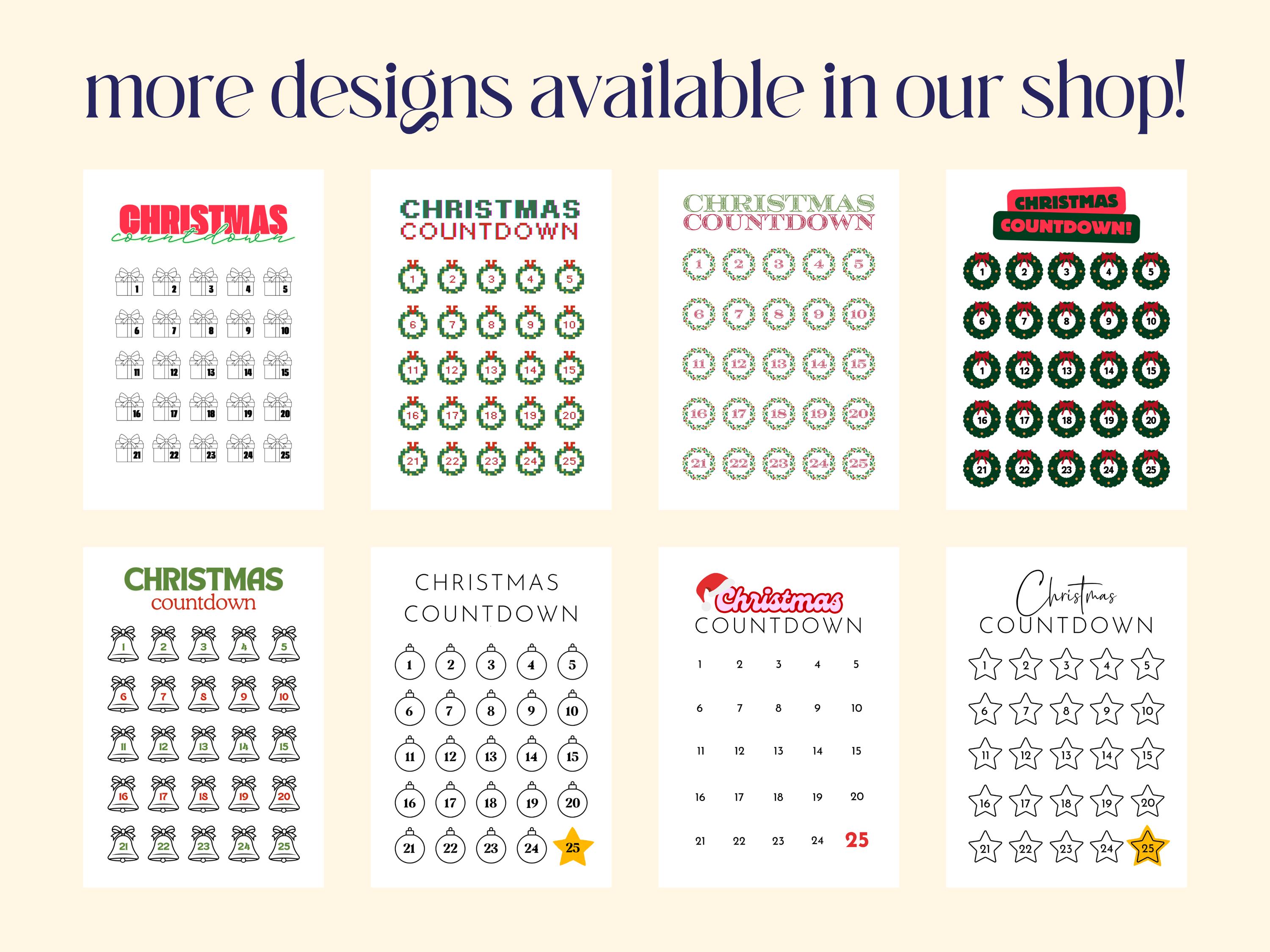 Christmas Countdown Printable Poster December Holiday Tracker for Kids ...