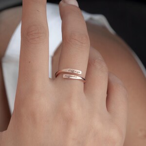 Custom Handwriting Double Name Ring| Custom Name Ring| Sterling Silver ...