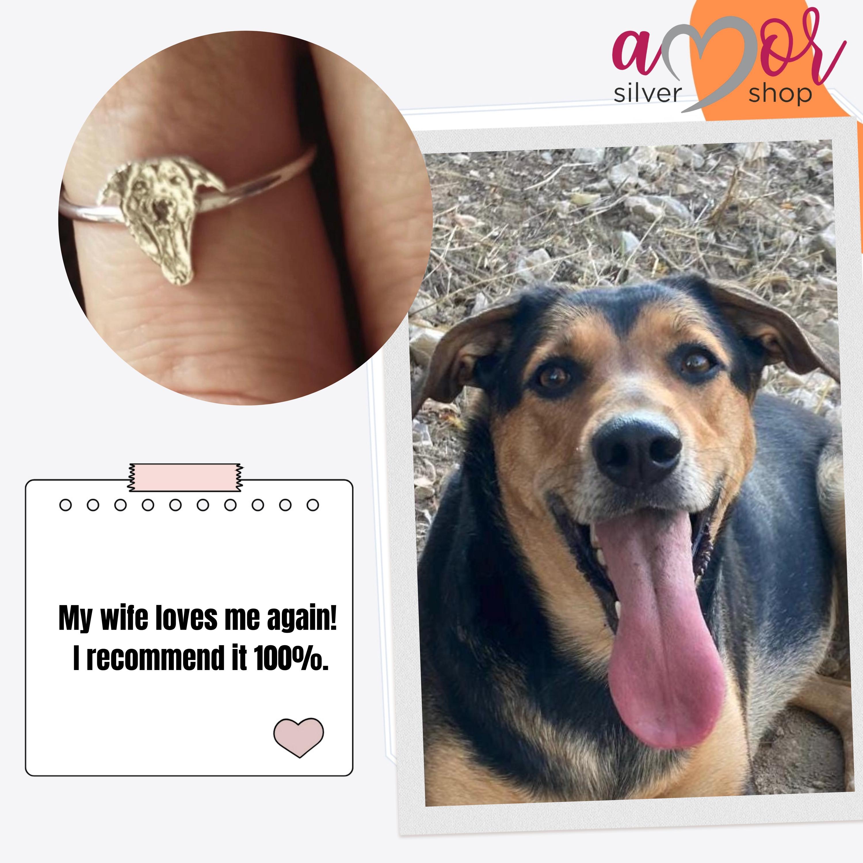 Silver Dog Cat Bird Horse Ring| Silver Pet Photo Ring| Custom Pet ...