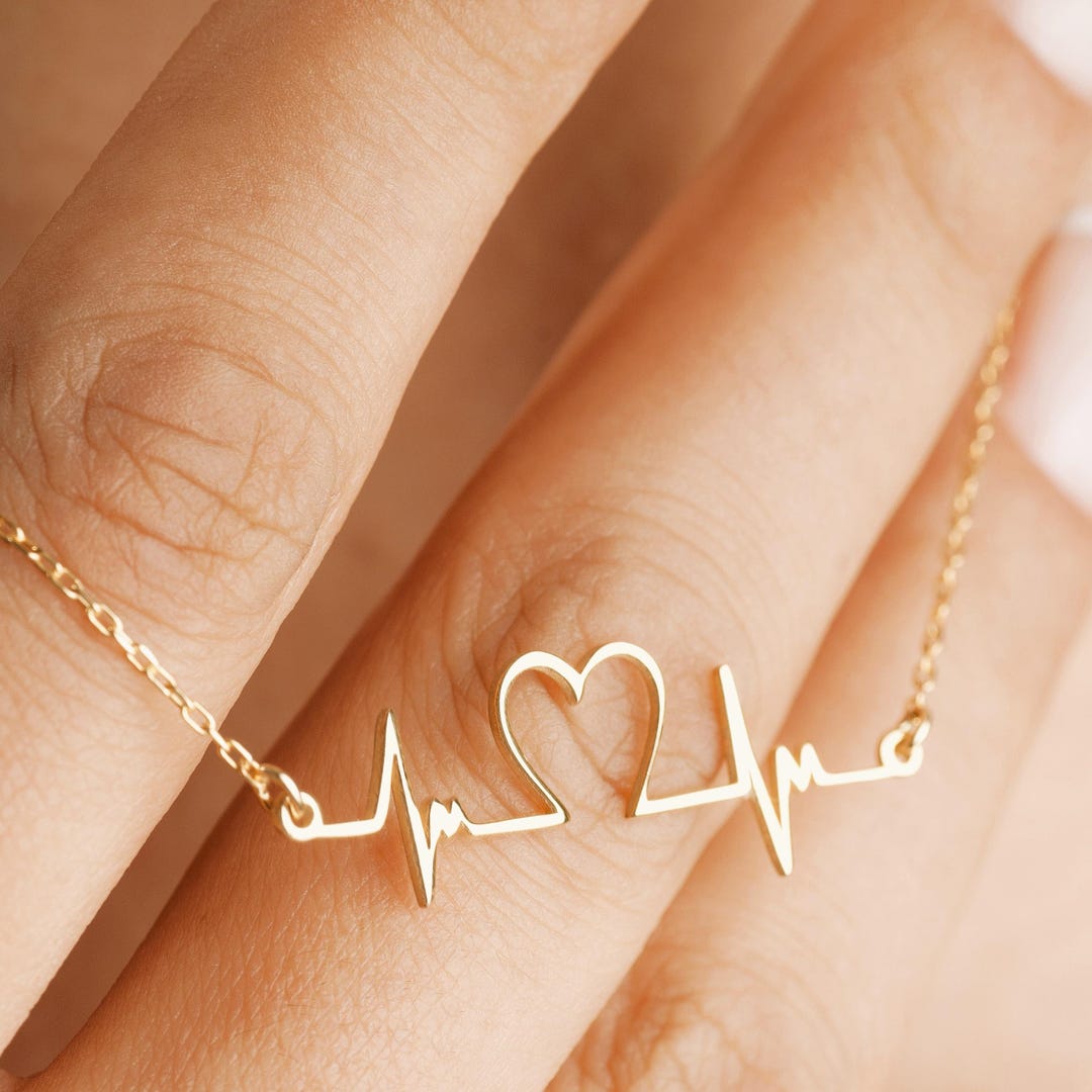 Heart Beat Necklace Heart Rhythm Pendant Baby Heartbeat Gift Medical ...