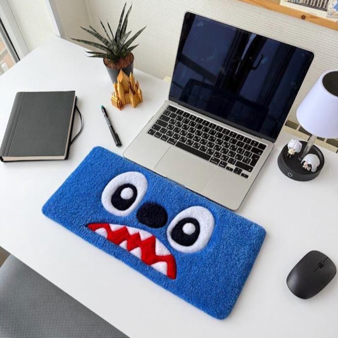 Cartoon Keyboard Rug | Handmade Wrist Rest | Cute Desk Mat | Funny ...