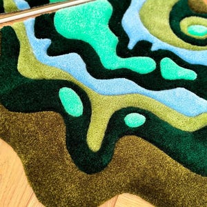 Wavy Rug Tufted – Abstract Irregular Rug Bedroom, Boho Home Décor, 3D ...