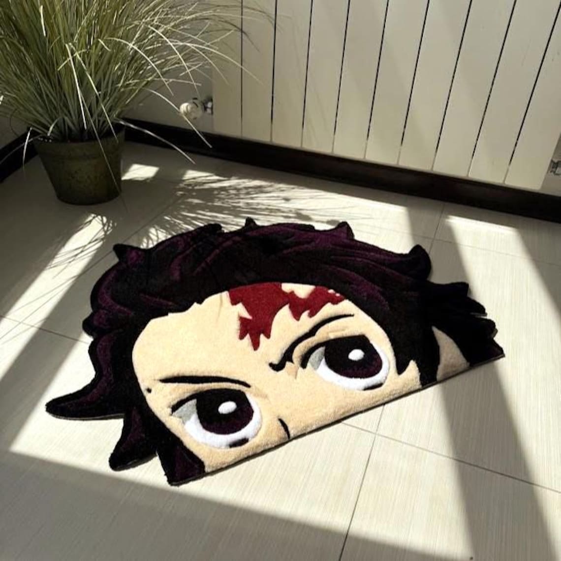 Anime Tufted Rug – Demon Slayer Inspired Tanjiro Mat – Custom Handmade ...