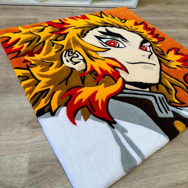 Anime Rug, Japanese Style Tufted Area Carpet, Handmade Manga Decor Rug ...