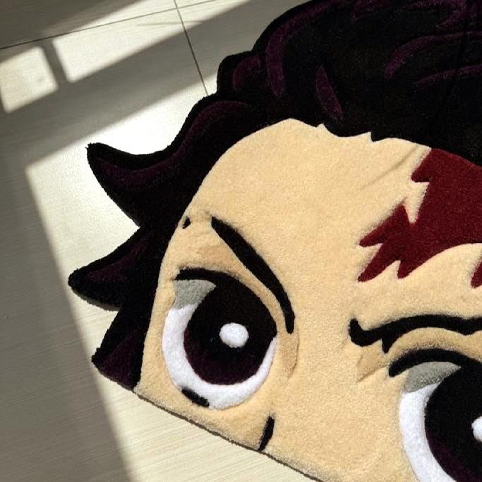 Anime Tufted Rug – Demon Slayer Inspired Tanjiro Mat – Custom Handmade ...