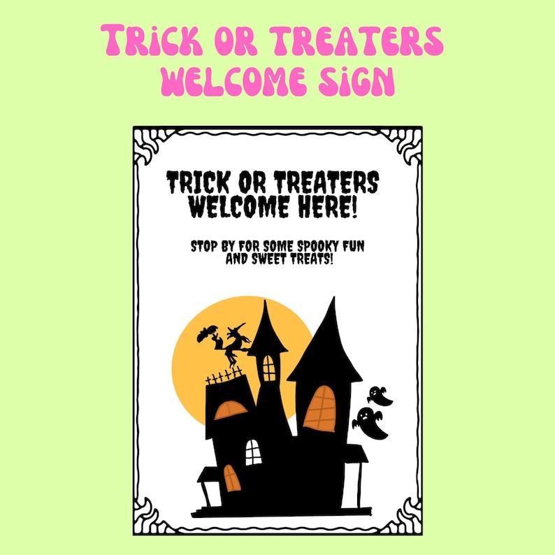 Trick or Treaters Welcome Here Sign - Etsy