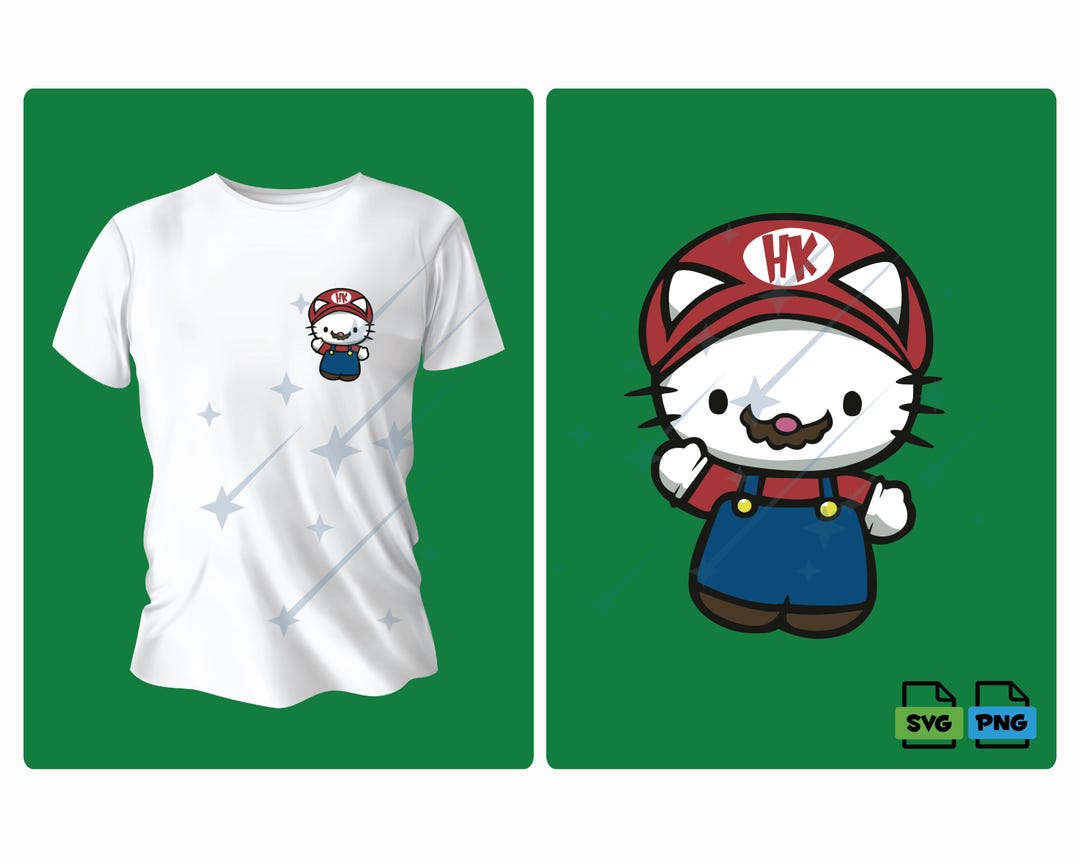 Hello Kitten Super Mario SVG and PNG Files - Etsy