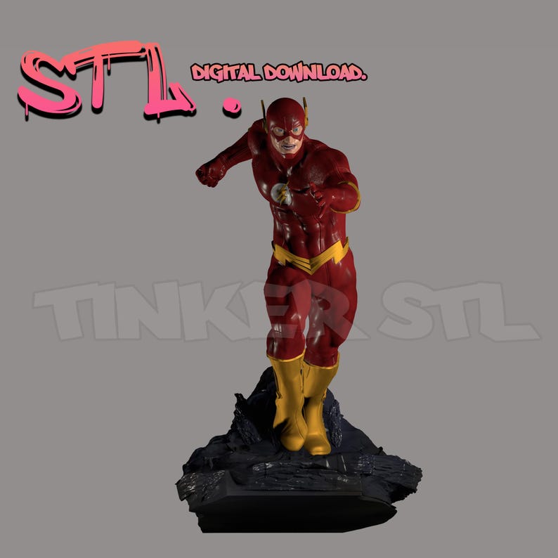 Flash Stl File 3D Print 3D Design Comics Character 3D Justice League - Etsy