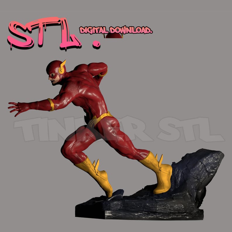 Flash Stl File 3D Print 3D Design Comics Character 3D Justice League - Etsy