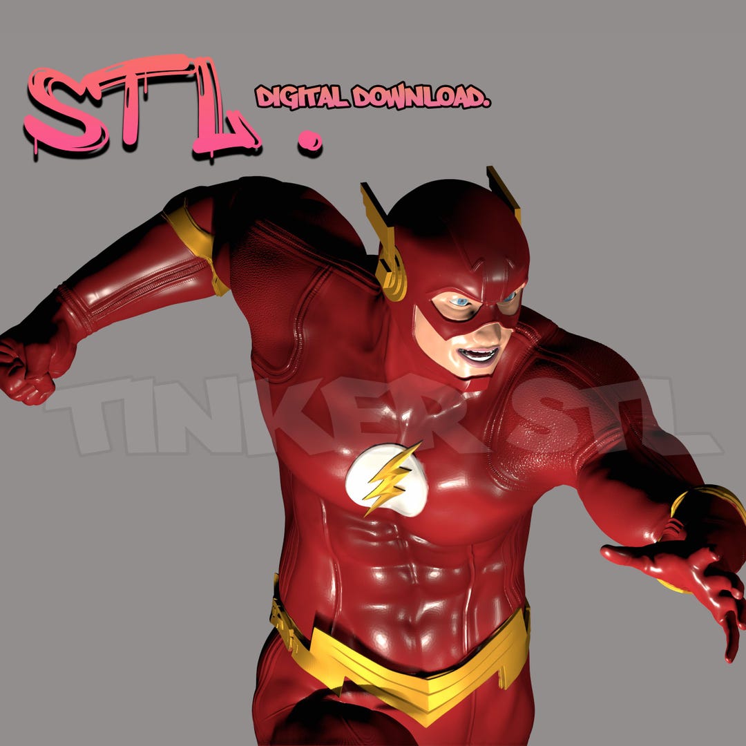 Flash Stl File 3D Print 3D Design Comics Character 3D Justice League - Etsy